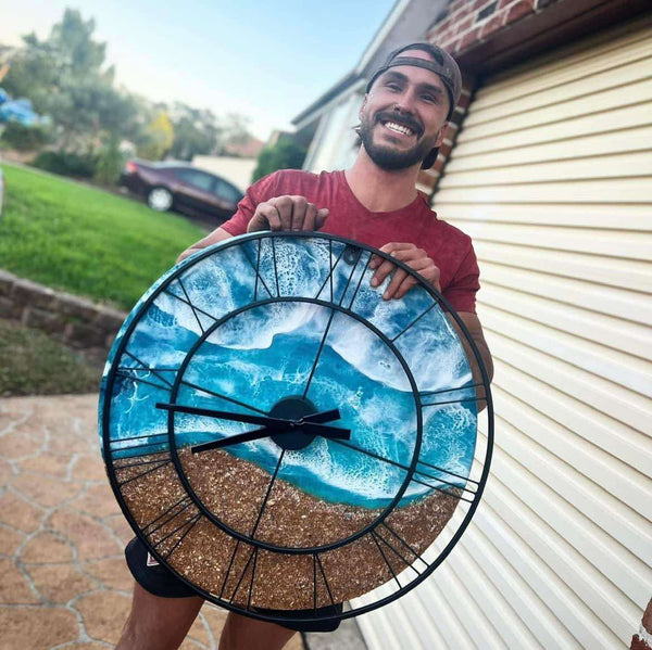 Turquoise Clock 60cm Clock – mini murray and me